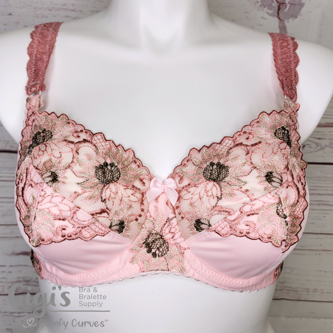 Rose Gold Floral Freja Bra | Gigis Bra Supply