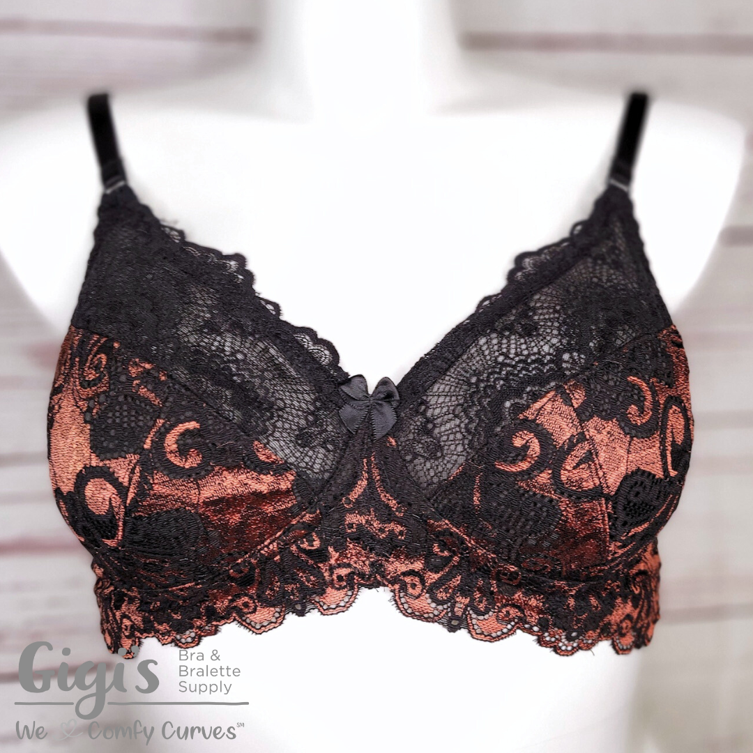 Bronze and Black Ruby Bra | Gigis Bra Supply