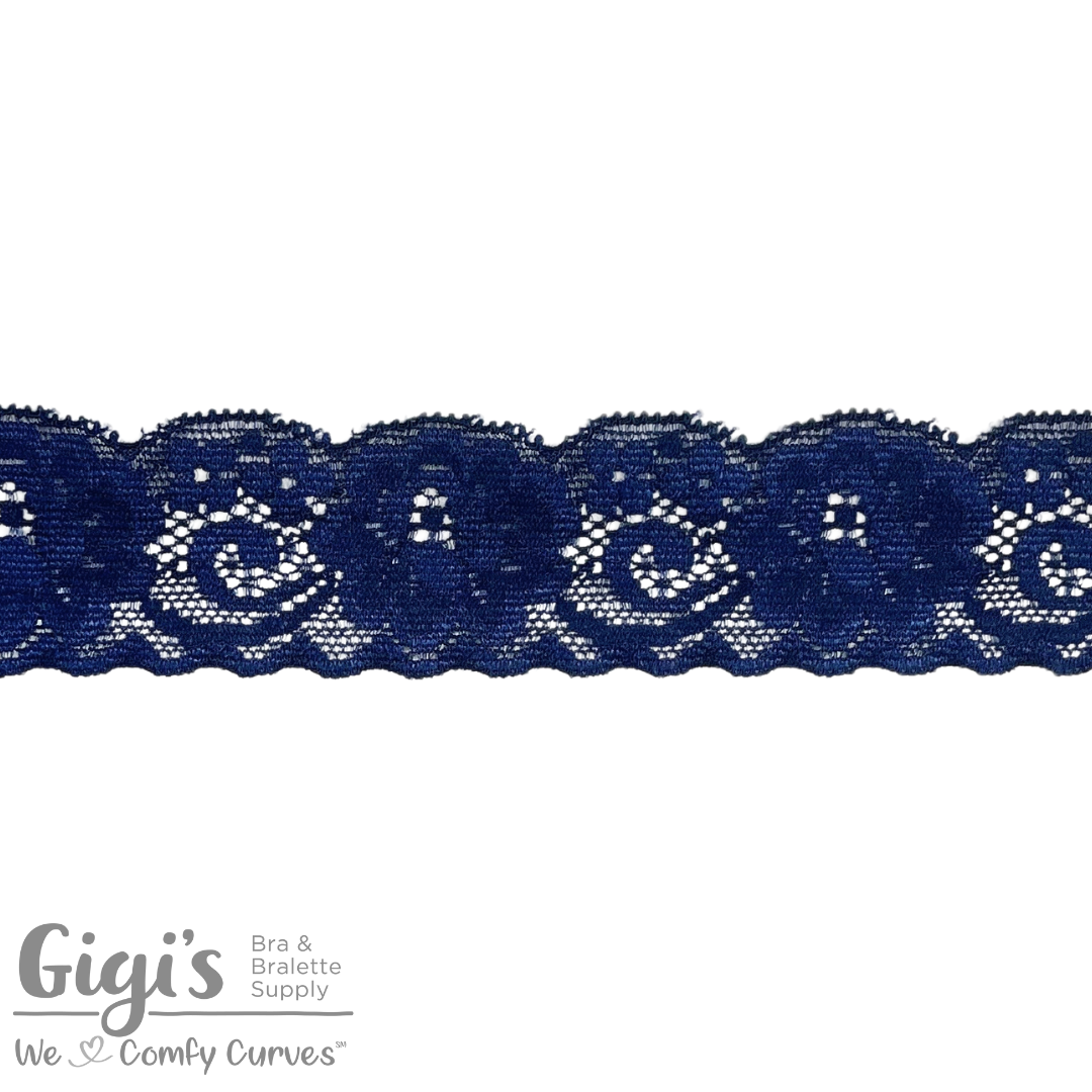 Lace, 1" Floral Stretch Lace Trim | Gigis Bra Supply